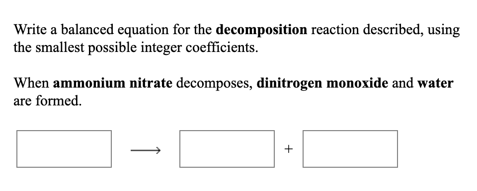Solved Write a balanced equation for the decomposition | Chegg.com