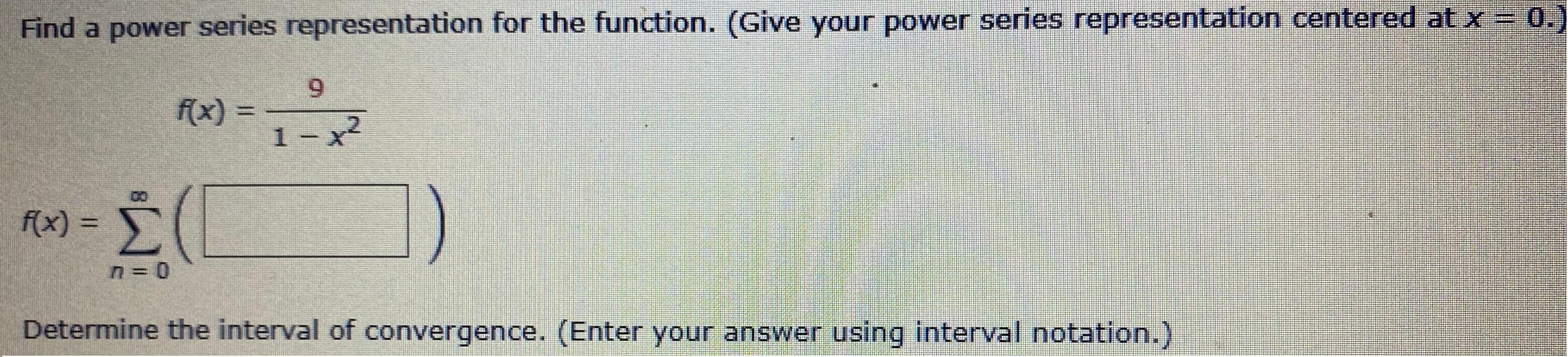 Solved Find a power series representation for the function. | Chegg.com