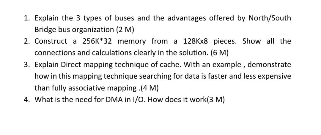 Solved 1. Explain the 3 types of buses and the advantages | Chegg.com