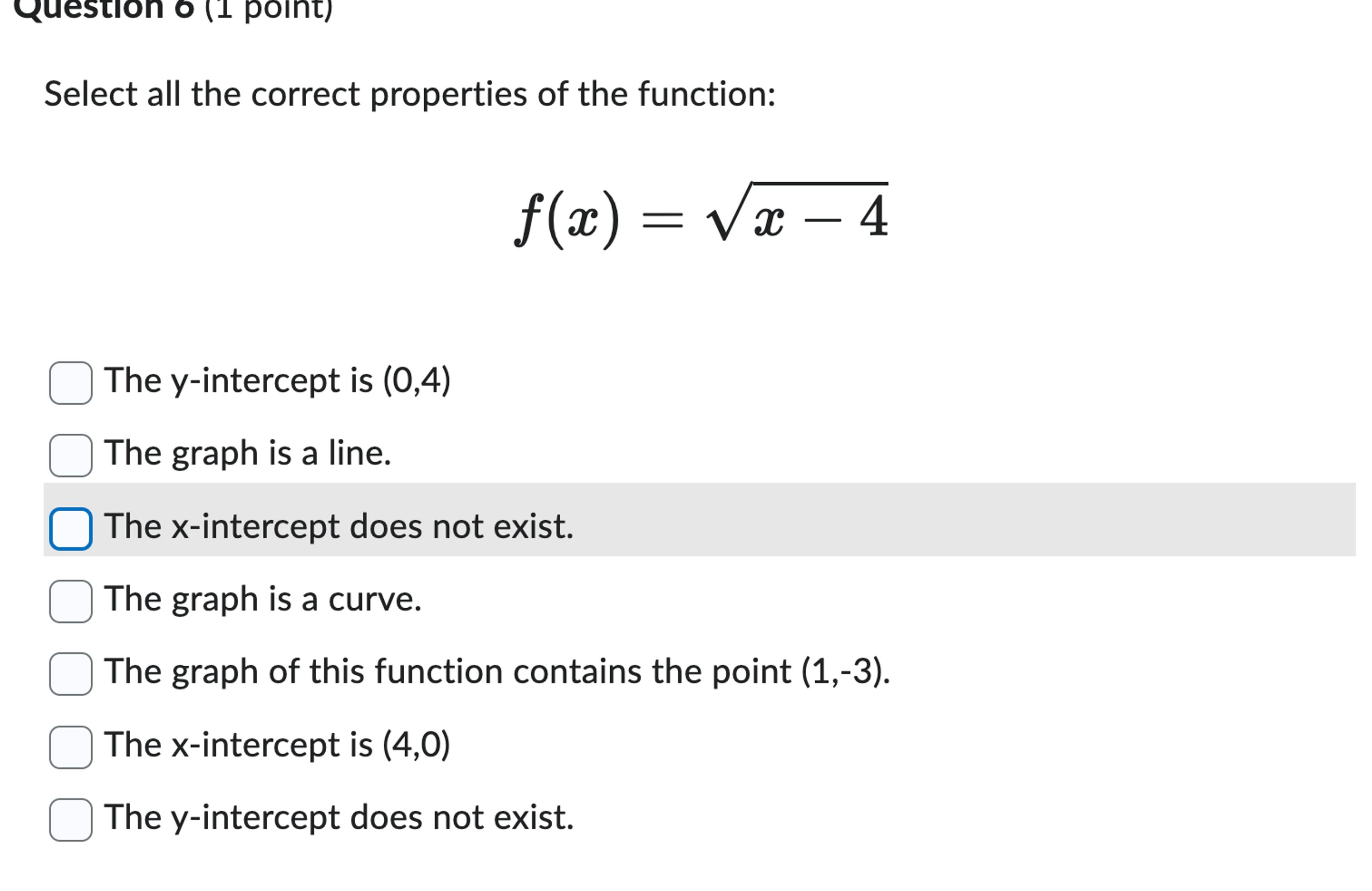 Solved Question 6 (1 ﻿point)Select all the correct | Chegg.com