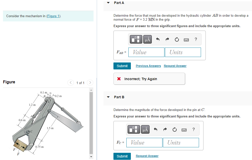 Solved Consider the mechanism in Determine the force that | Chegg.com