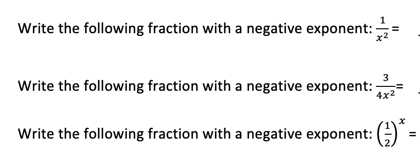 Solved Write the following fraction with a negative | Chegg.com