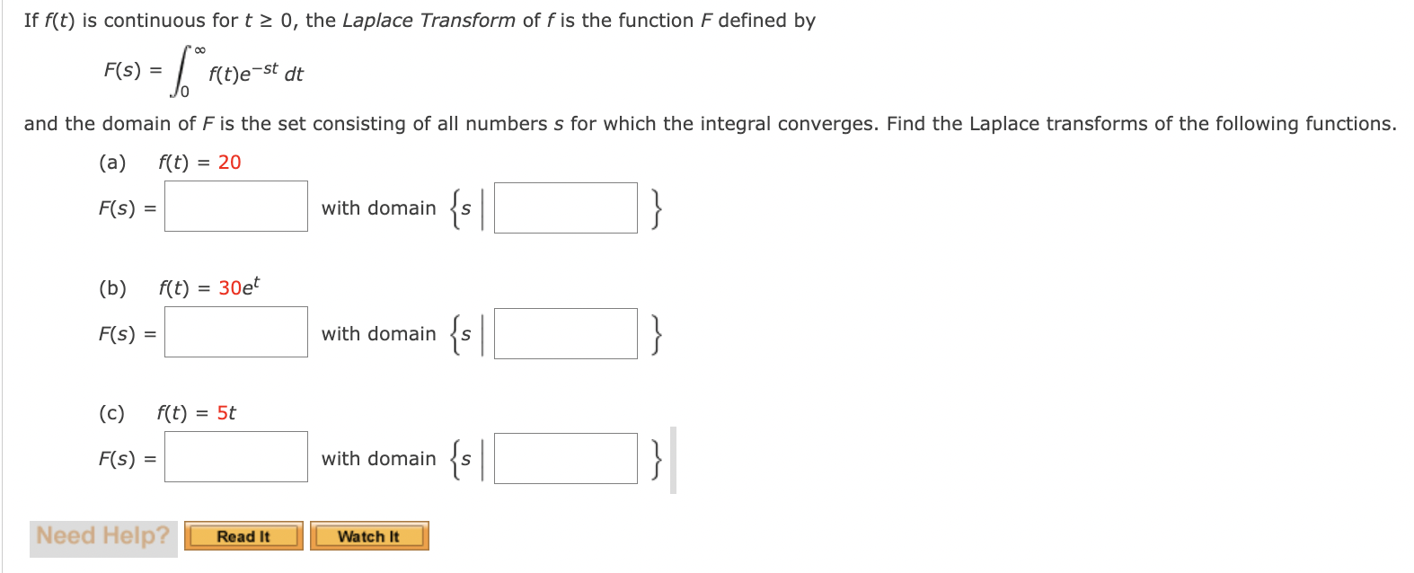 Solved If f(t) is continuous for t≥0, the Laplace Transform | Chegg.com
