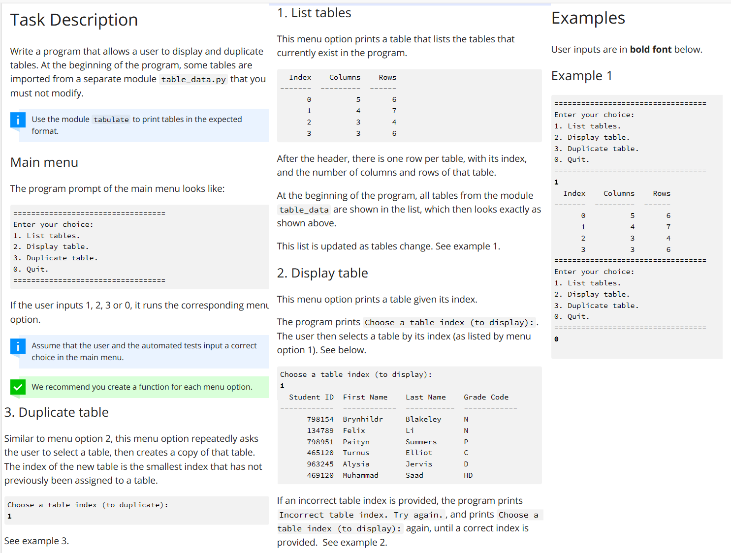 Solved Task Description Write a program that allows a user | Chegg.com