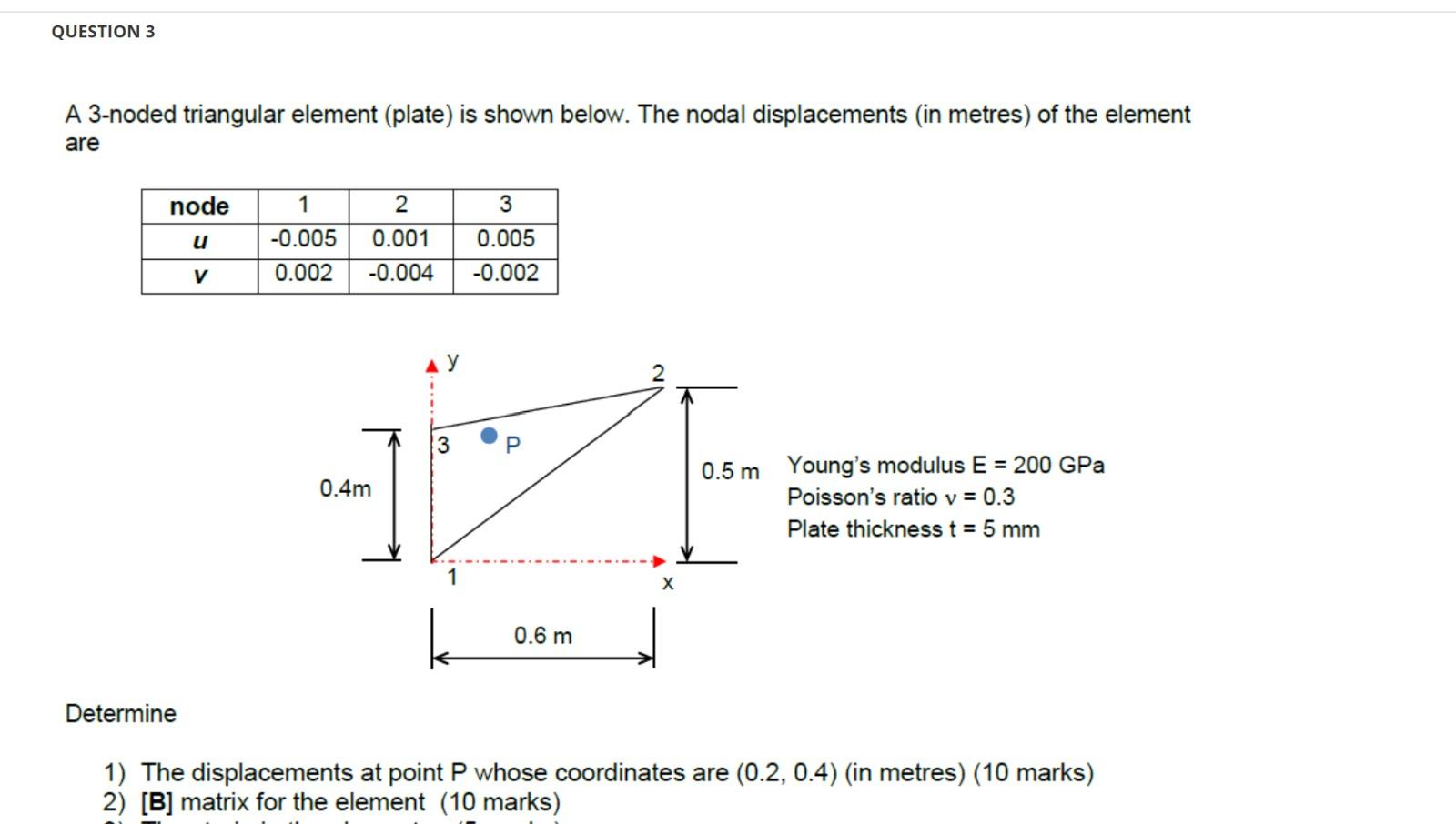 Solved A 3-noded triangular element (plate) is shown below. | Chegg.com