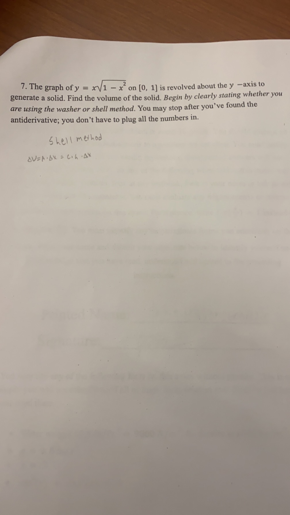 Solved 7. The graph of y=x1−x2 on [0,1] is revolved about | Chegg.com