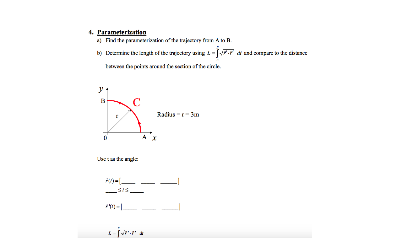 Solved 4. Parameterization a) Find the parameterization of | Chegg.com