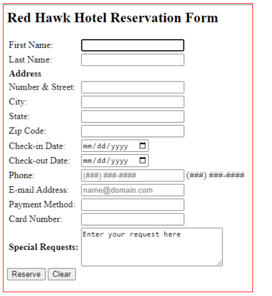 Create a web form as the following. All fields are | Chegg.com