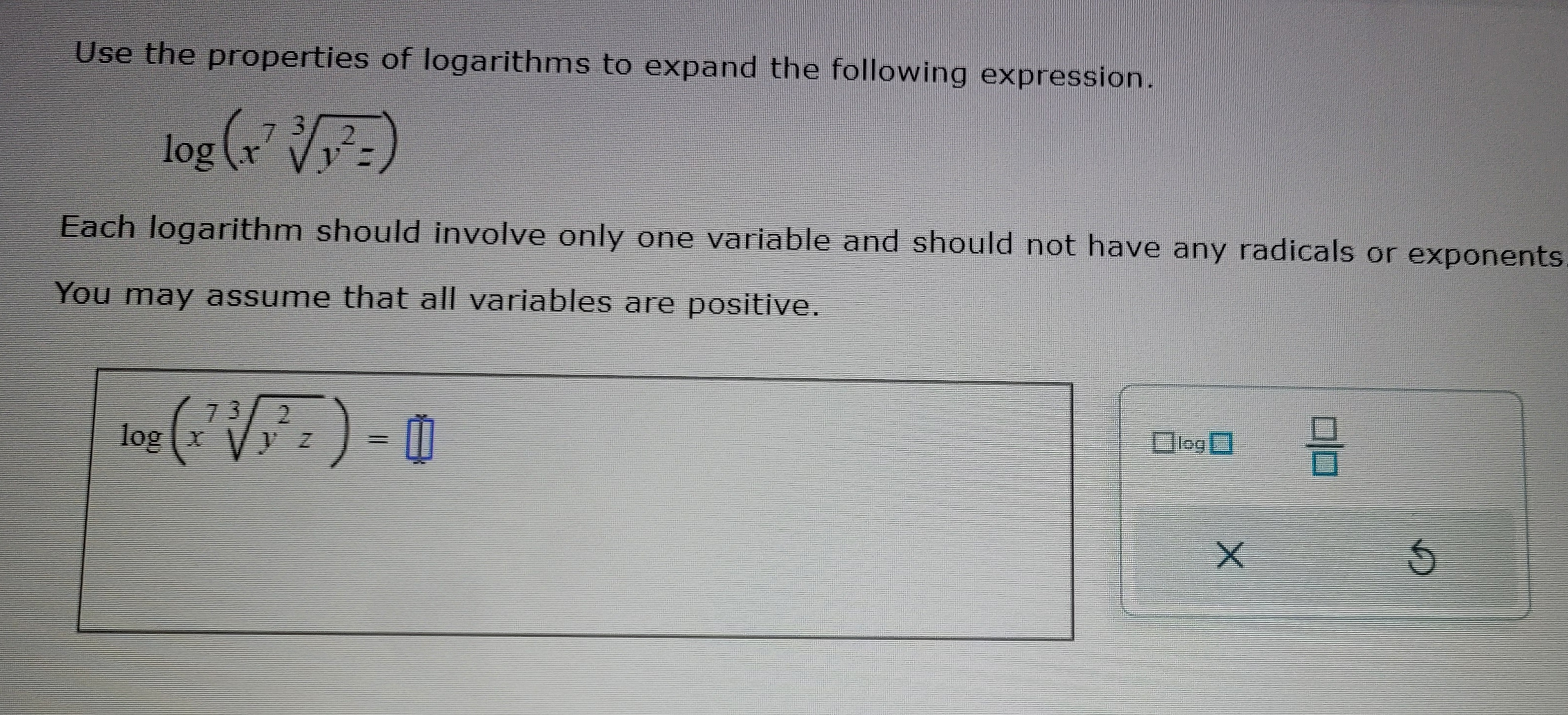 Solved Use the properties of logarithms to expand the | Chegg.com