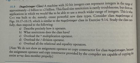 Solved 10.9 (HugeInteger Chass) A machine with 32-bit | Chegg.com