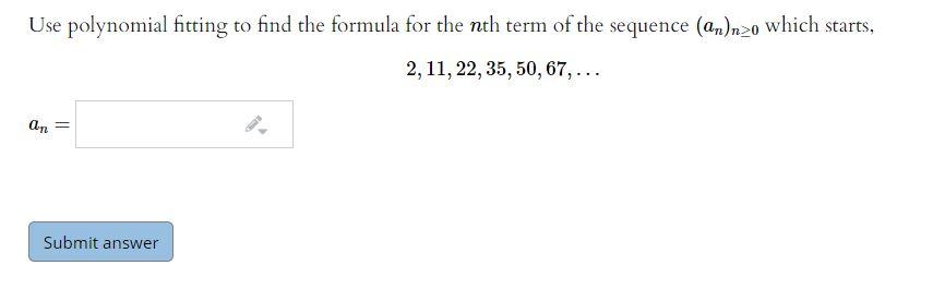 Solved Use the polynomial fitting to find the formula for | Chegg.com