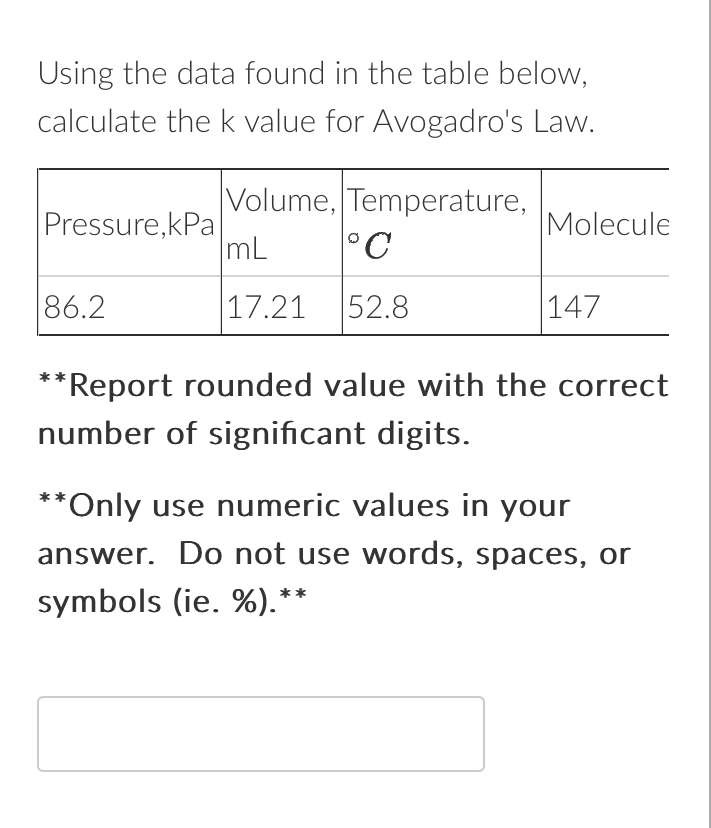 Solved Using the data found in the table below, calculate | Chegg.com
