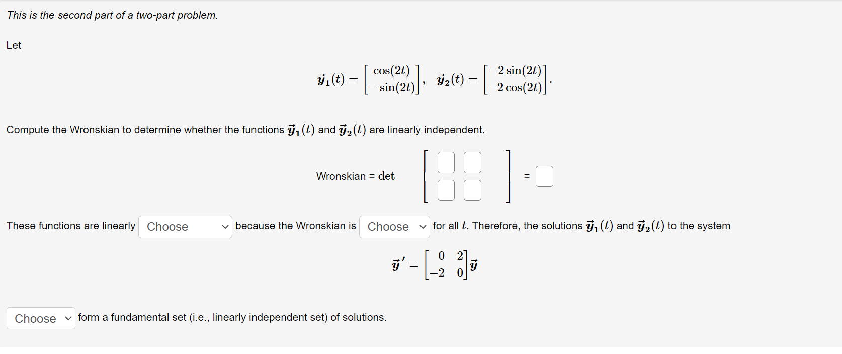 Solved This is the second part of a two-part problem. Let | Chegg.com