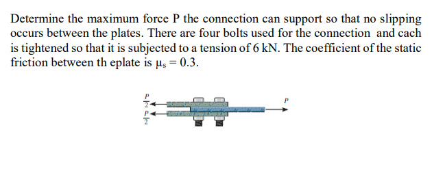 Solved Determine The Maximum Force P The Connection Can
