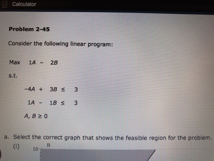 Solved Calculator Problem 2-45 Consider the following linear | Chegg.com