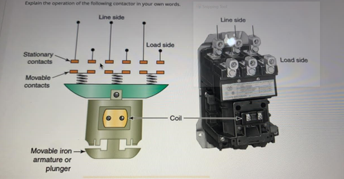 Solved Explain the operation of the following contactor in | Chegg.com