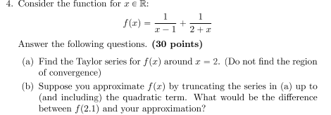 Solved 4. Consider the function for x∈R : f(x)=x−11+2+x1 | Chegg.com