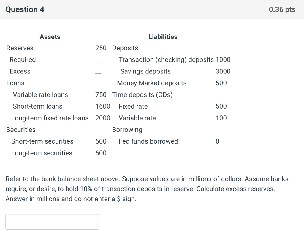 Solved Refer to the bank balance sheet above. Suppose values | Chegg.com