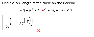Solved Find the arc length of the curve on the interval. | Chegg.com