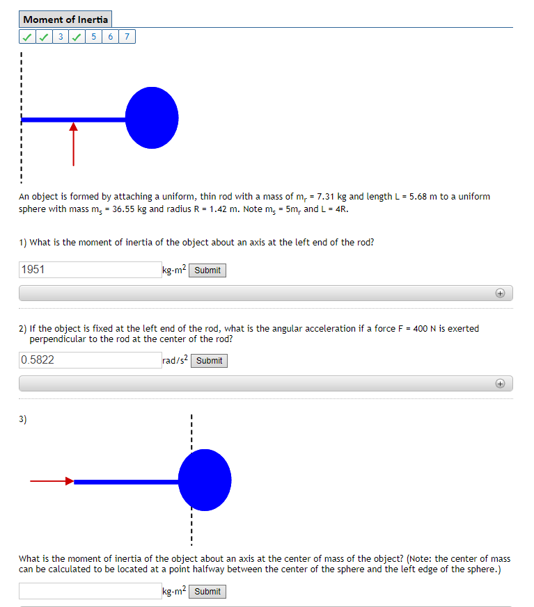 Solved An object is formed by attaching a uniform, thin rod | Chegg.com
