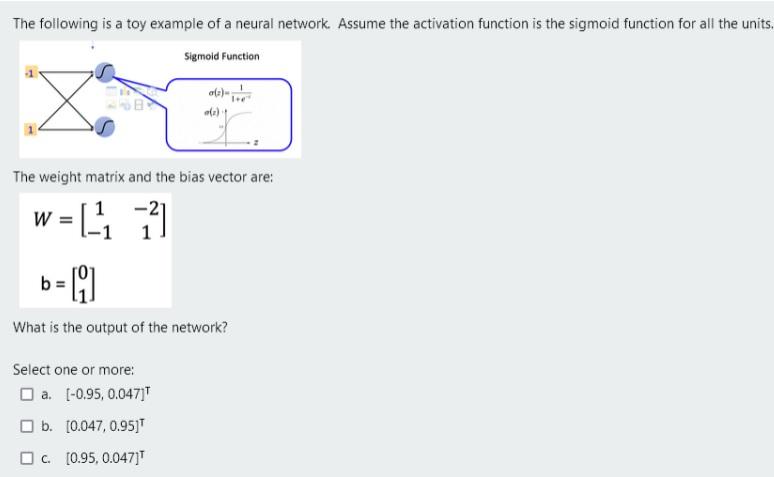 Solved The following is a toy example of a neural network. | Chegg.com
