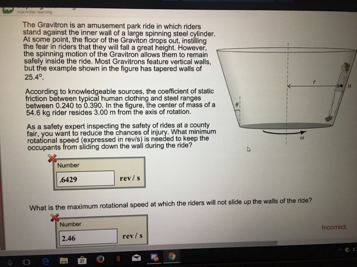 Solved The Gravitron is an amusement park ride in which | Chegg.com