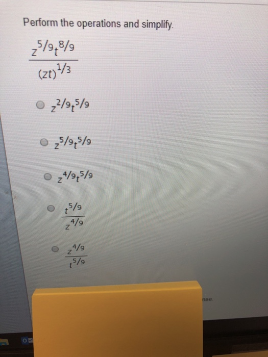 Solved Perform the operations and simplify 25/9,8/9 1/3 (zt) | Chegg.com