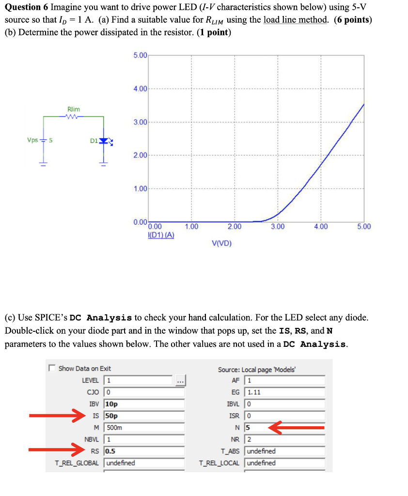 Solved Question 6 Imagine you want to drive power LED (I−V | Chegg.com