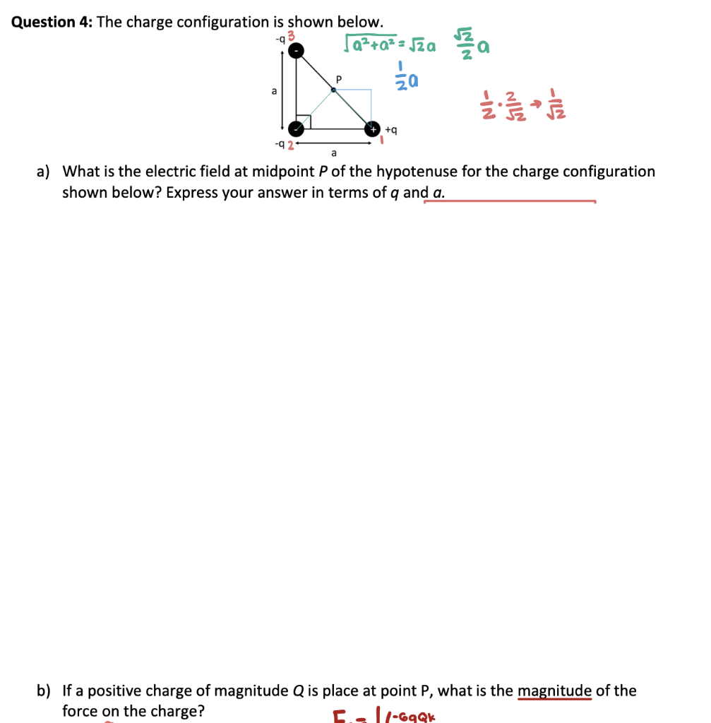 Solved Question 4: The charge configuration is shown below. | Chegg.com