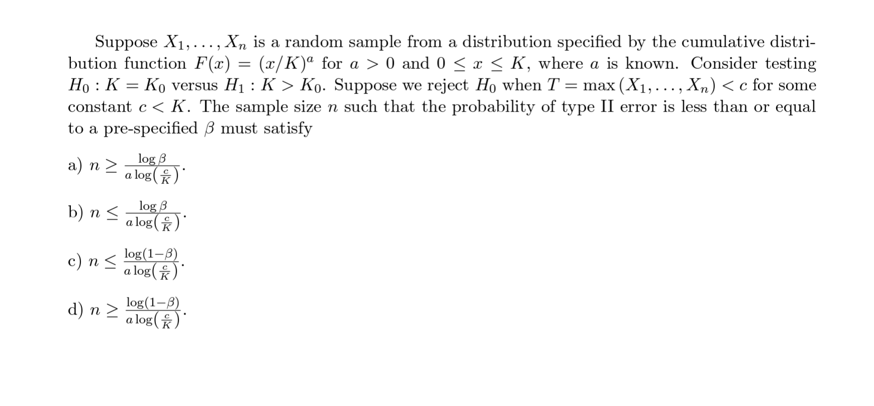 Solved Suppose X1, ... , Xn is a random sample from a | Chegg.com