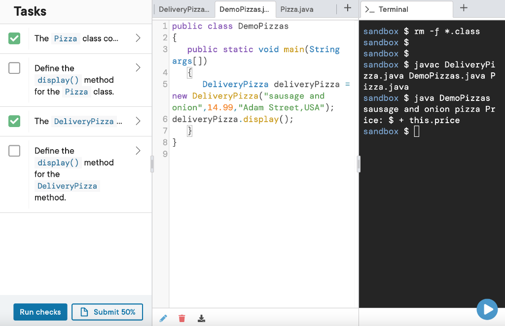 Solved sandbox $rm−f∗.class sandbox $ sandbox $ sandbox $ | Chegg.com