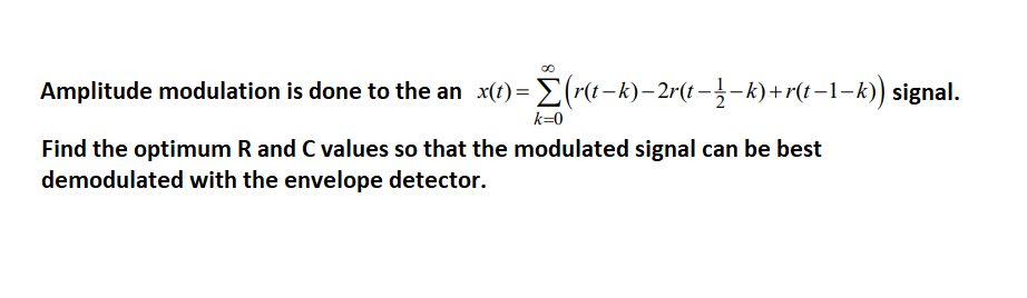 Solved Amplitude modulation is done to the an | Chegg.com