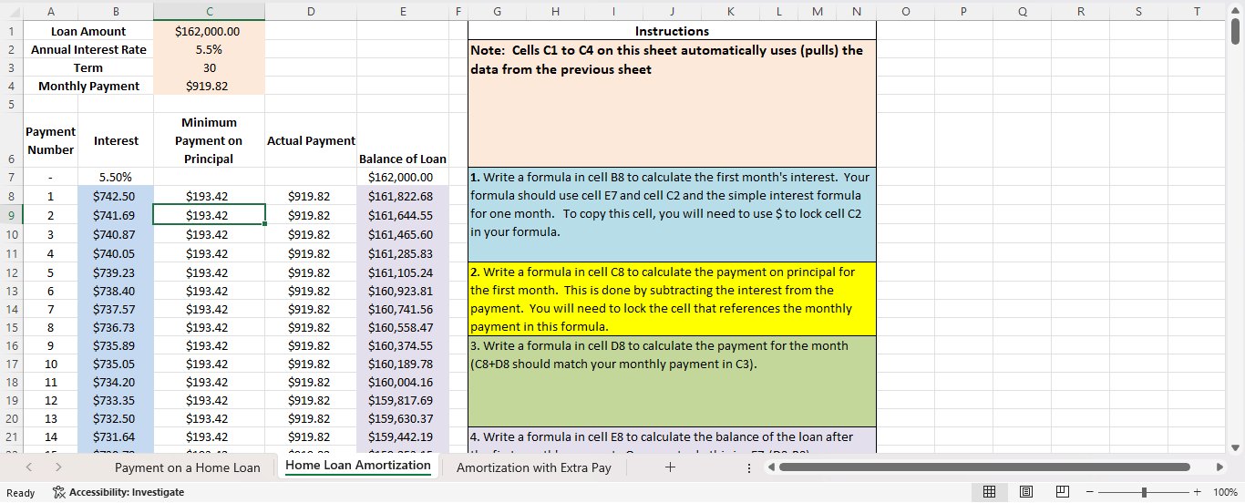Solved What formula would I do for C8 ﻿and D8? | Chegg.com
