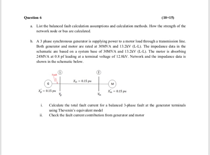 Solved Question 6 (10+15) a List the balanced fault | Chegg.com