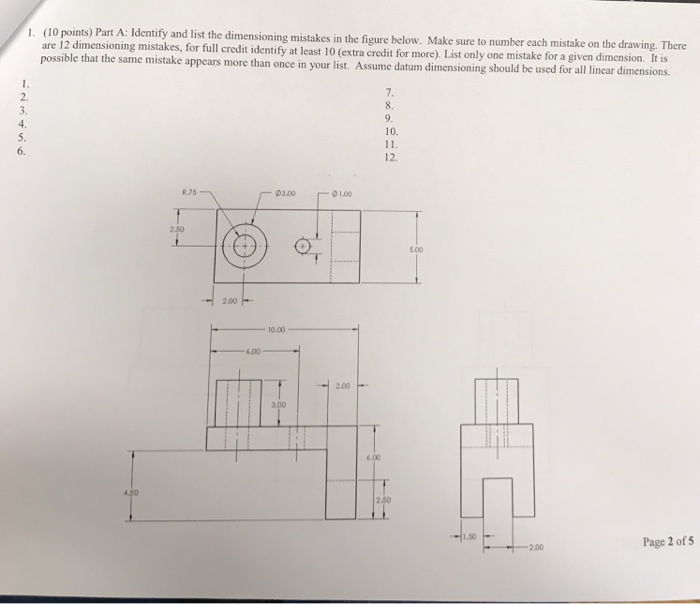 Solved 1. (10 points) Part A: Identify and list the | Chegg.com