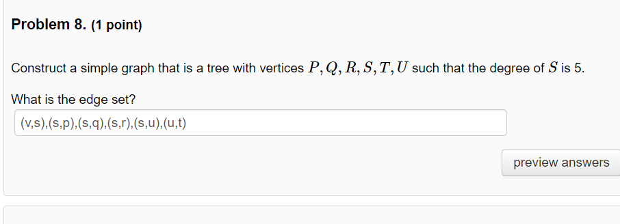 Construct a simple graph that is a tree with vertices | Chegg.com