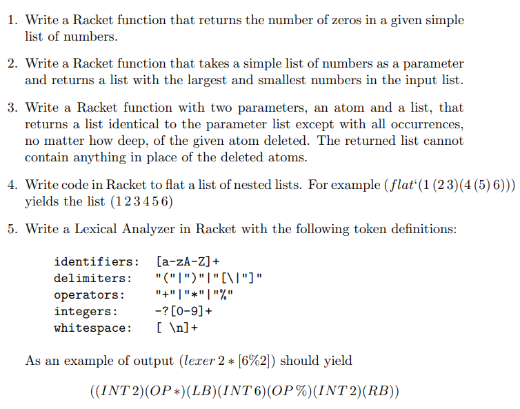 Solved 1 Write A Racket Function That Returns The Number Of