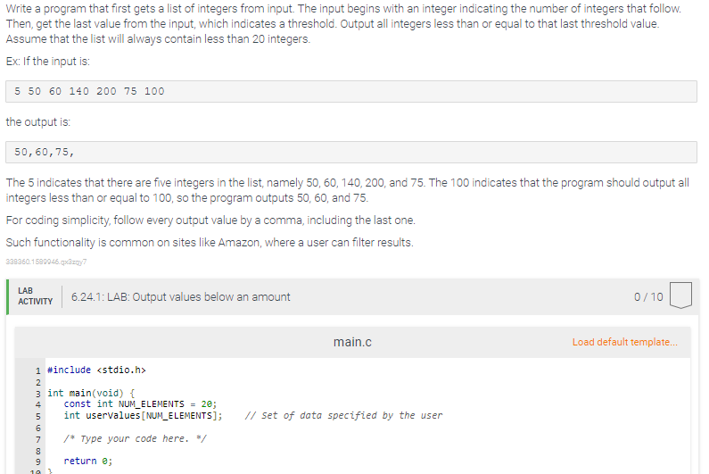 Solved Write A Program That First Gets A List Of Integers Chegg