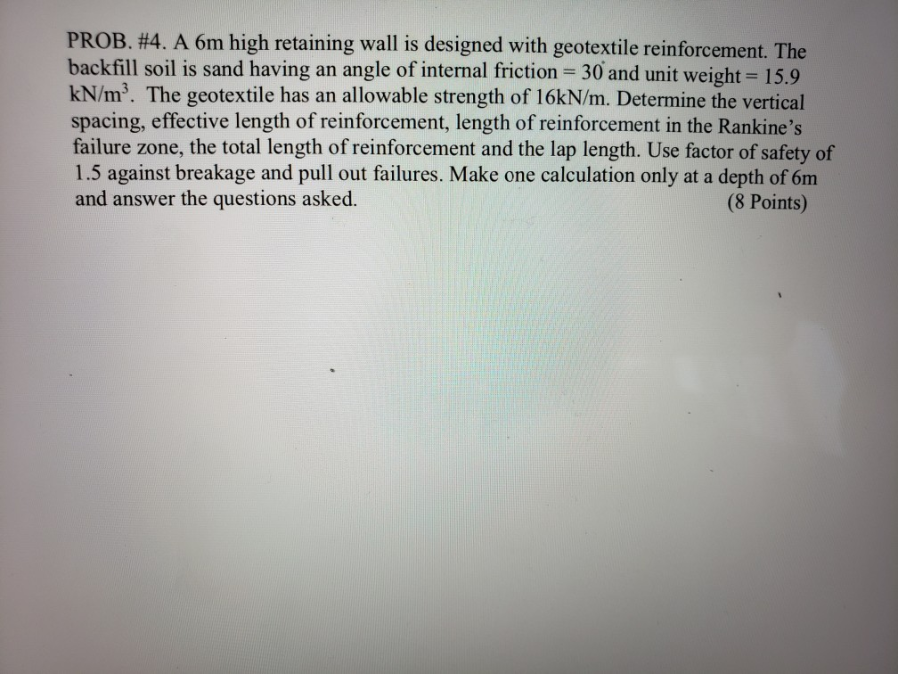 Solved PROB. #2. Calculate the distribution of lateral at | Chegg.com