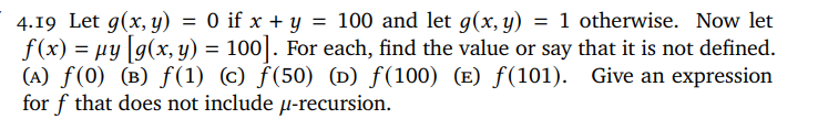 Solved 4.I9 ﻿Let g(x,y)=0 ﻿if x+y=0 ﻿and let g(x,y)=1 | Chegg.com