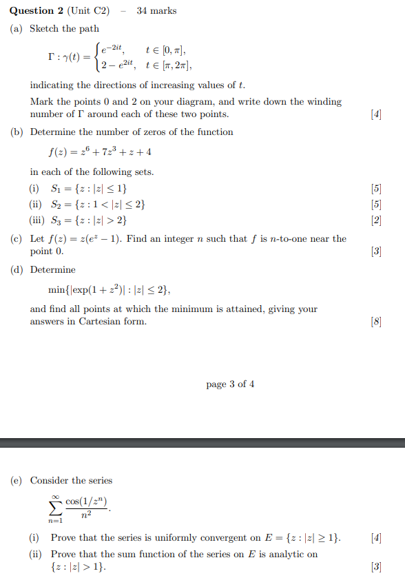 Solved e-2it Question 2 (Unit C2) 34 marks (a) Sketch the | Chegg.com