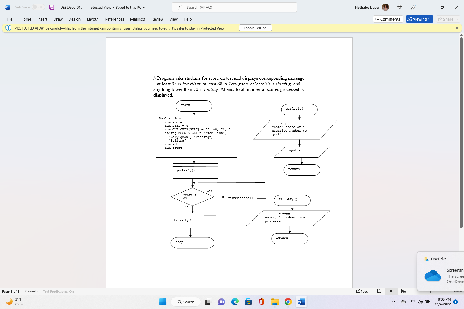Solved // Program asks students for score on test and | Chegg.com