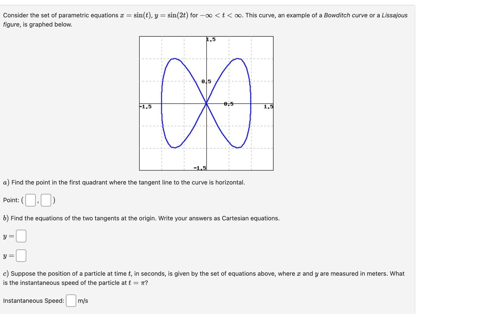 Solved Consider the set of parametric equations | Chegg.com