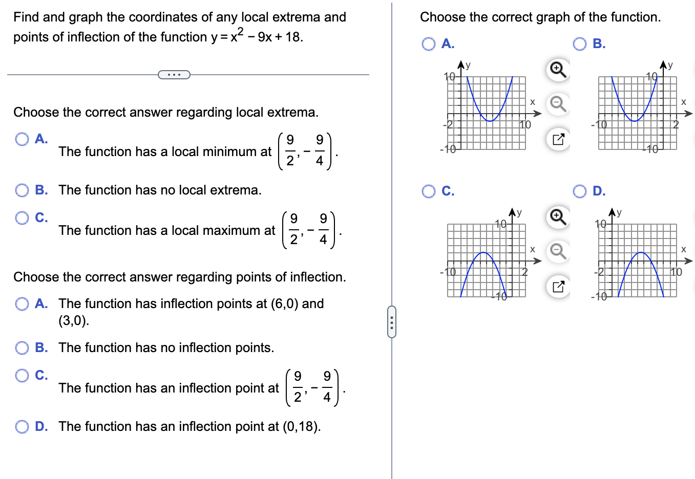 Solved Find and graph the coordinates of any local extrema | Chegg.com