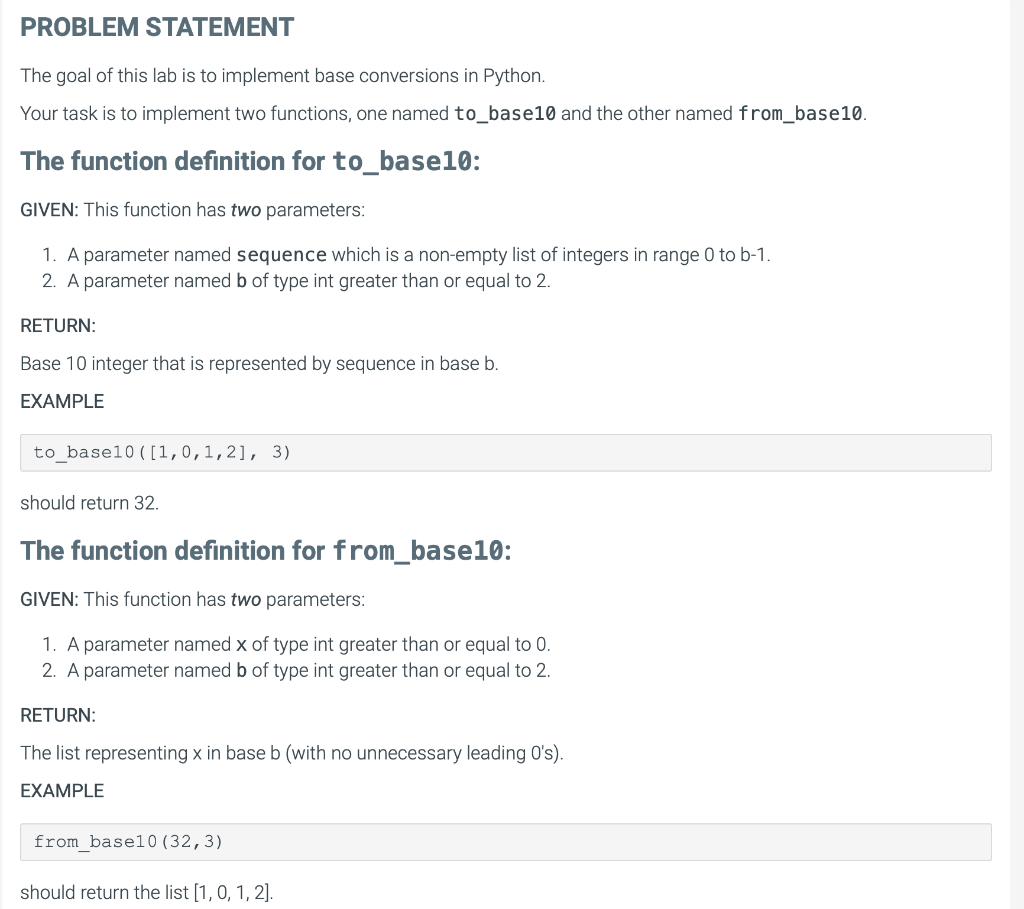 Solved PROBLEM STATEMENT The goal of this lab is to | Chegg.com
