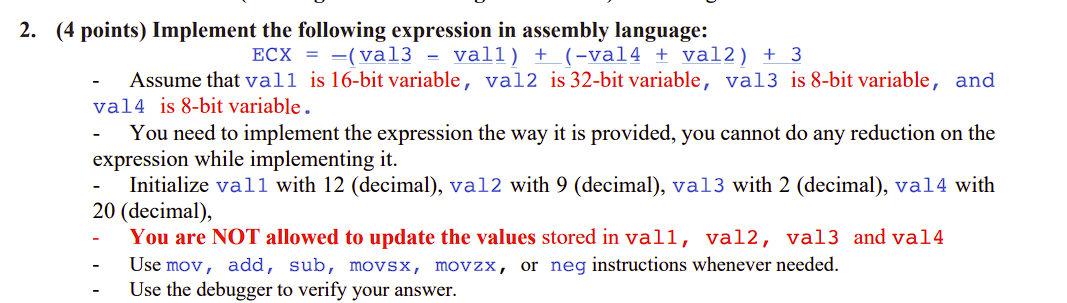 2. (4 points) Implement the following expression in | Chegg.com