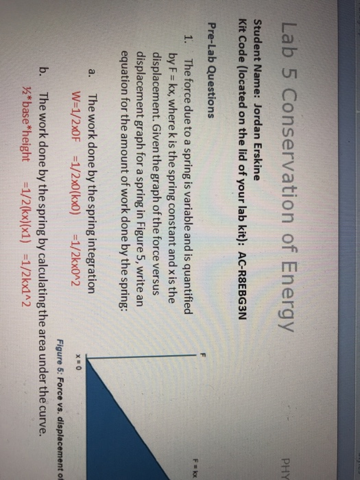 Using the result of Pre-Lab Question 1, calculate the | Chegg.com