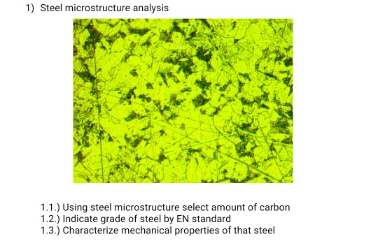 Solved 1) Steel microstructure analysis 1.1.) Using steel | Chegg.com