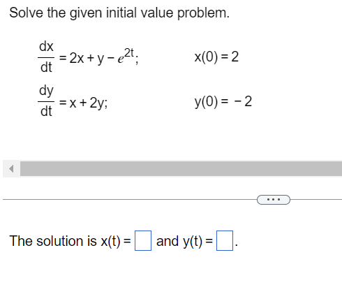 Solved Solve the given initial value | Chegg.com