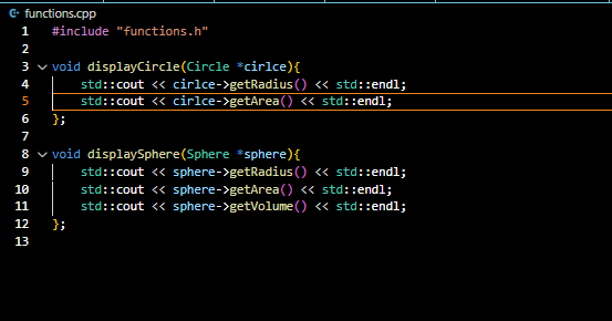 Solved circle.cpp:24:7: error: no declaration matches 'float | Chegg.com